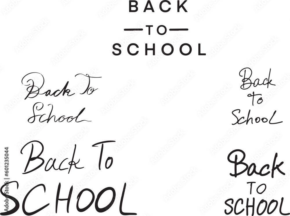 Back to school black color font text calligraphy hand written lettering ...