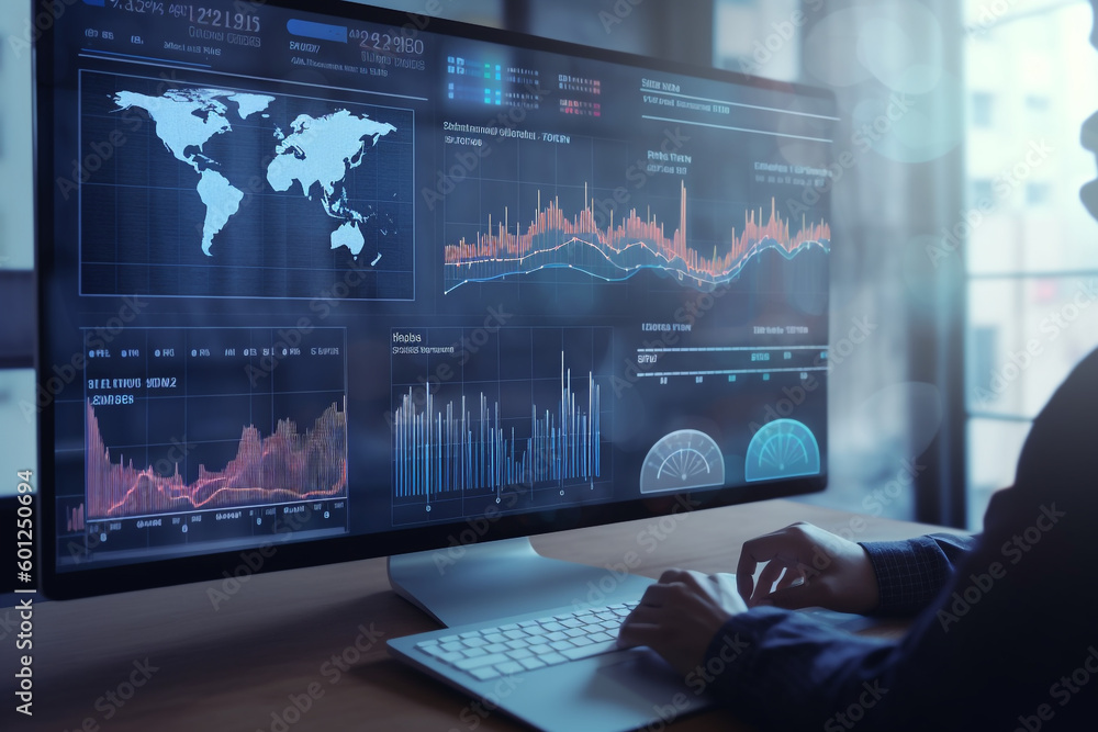 Business analytics dashboard with charts, metrics and KPI to analyze ...