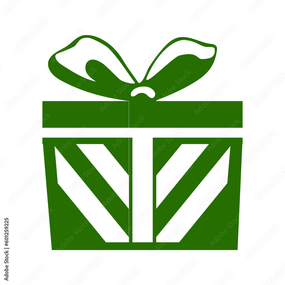 Green gift box isolated on transparent background. PNG gift box Stock ...
