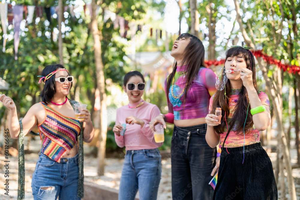 LGBTQIA Asian gay Supporters of the LGBTQ community. people having fun ...