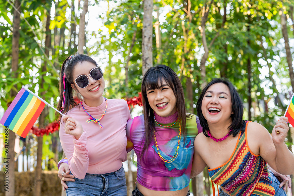 LGBTQIA Asian gay Supporters of the LGBTQ community. people having fun ...