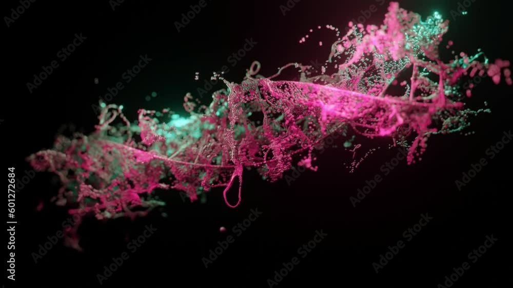 Vidéo Stock 3D animation of abstract DNA on black background ...