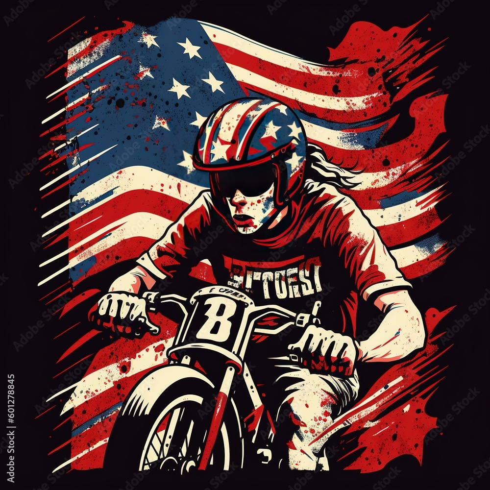 Bick race tshirt design, bick, vector graphics, contour, color, white ...