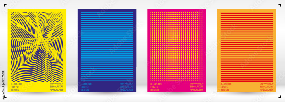 Geometrical Poster Design with Optical Illusion Effect. Modern ...