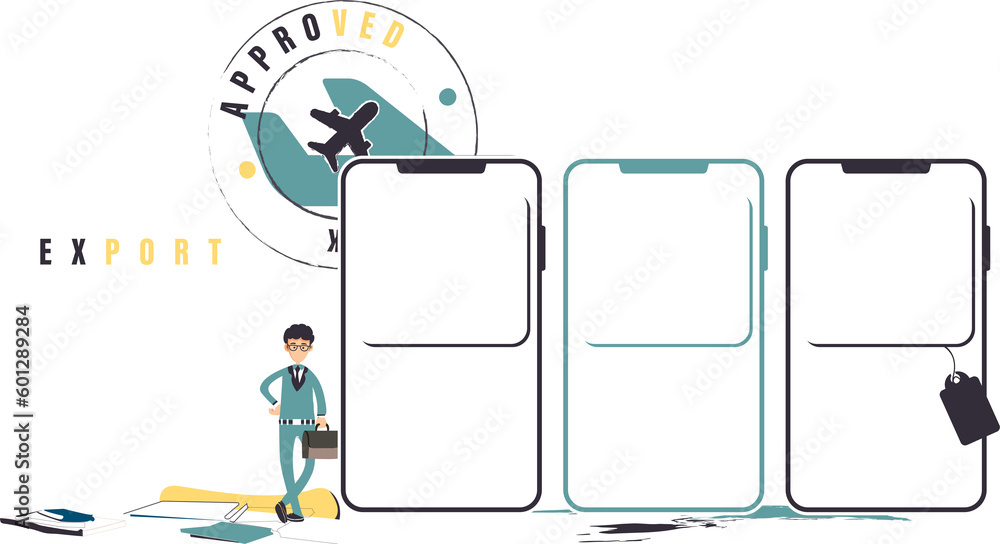 Export Infographics design template stock illustration. Icons ...