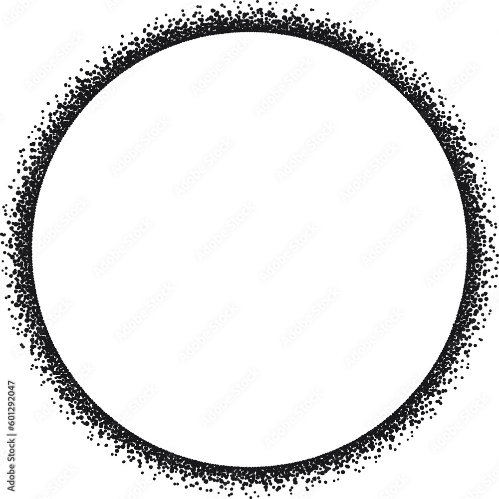 Circle border with small fading dots, black. A circular border to use ...