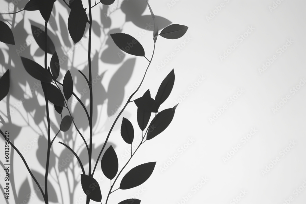 Abstract gray shadow background of natural leaves tree branch falling ...