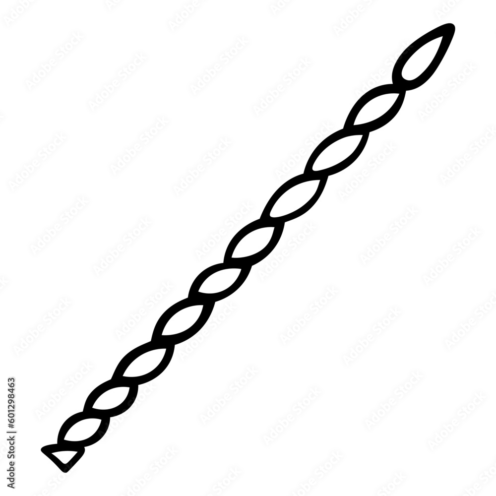 Magic wand. Sketch. The twisted stick is twisted in a spiral. Miracle ...