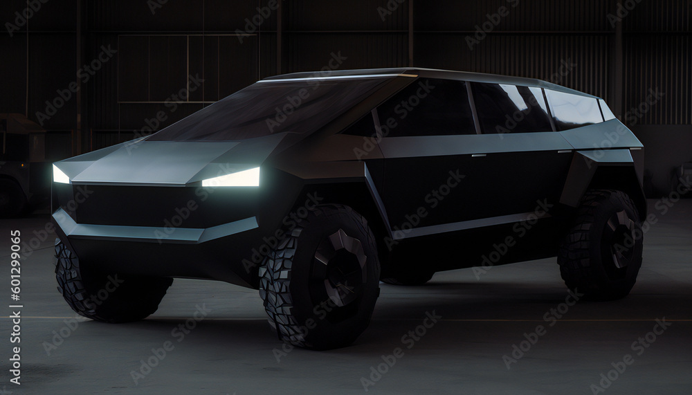 Large off road autonomous vehicle from the future, electric vehicle SUV ...
