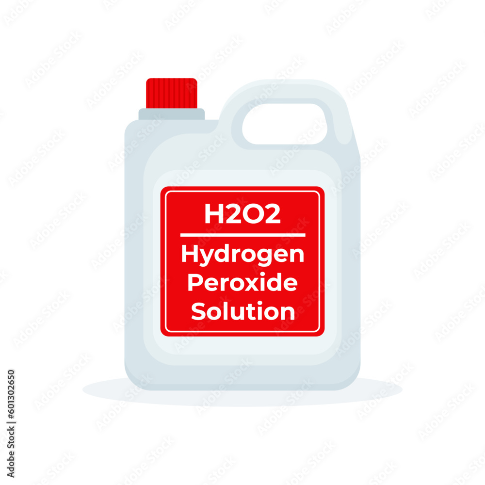 Hydrogen Peroxide In A Big Plastic Bottle Cartoon Vector Illustration