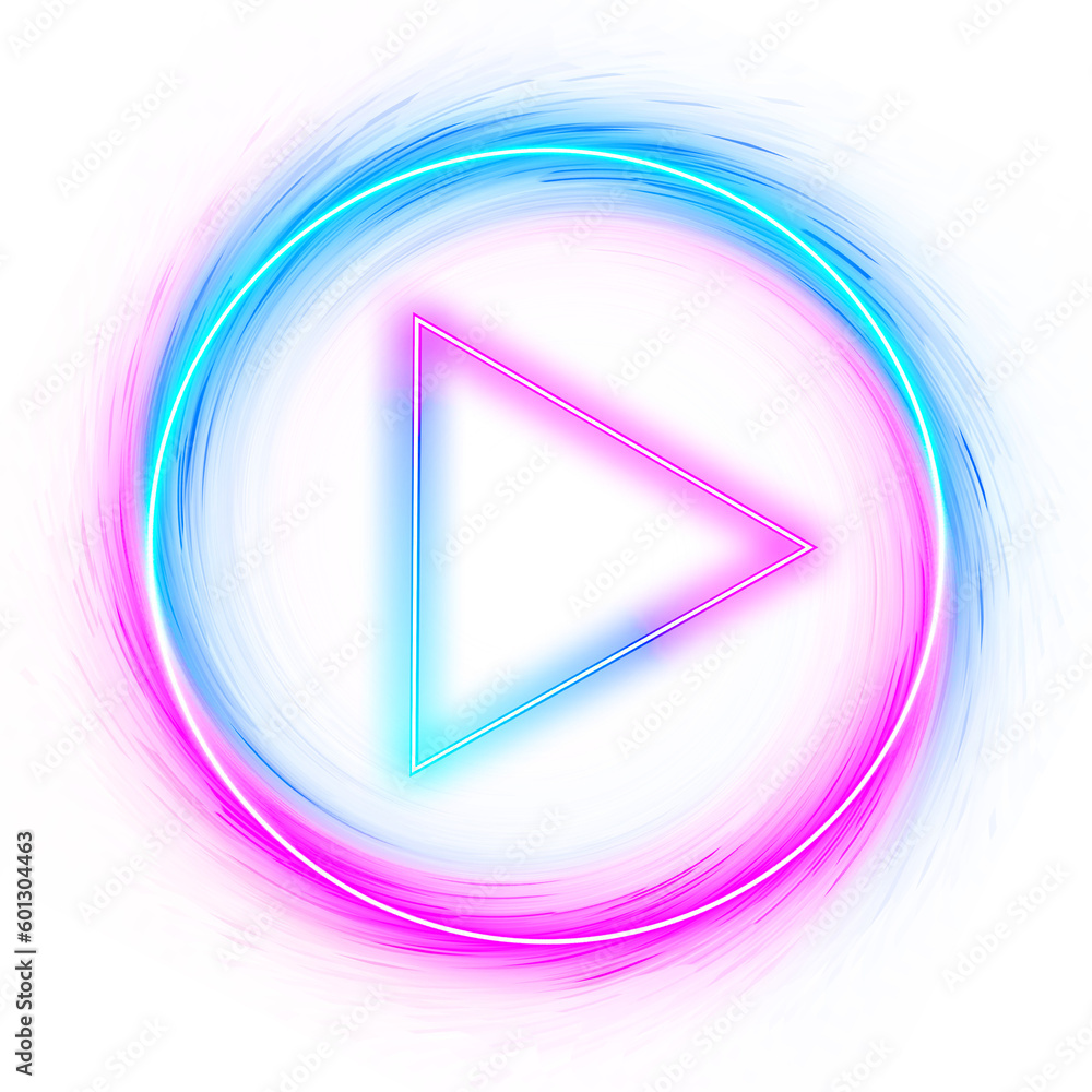 Neon Play Button Design Stock Illustration | Adobe Stock