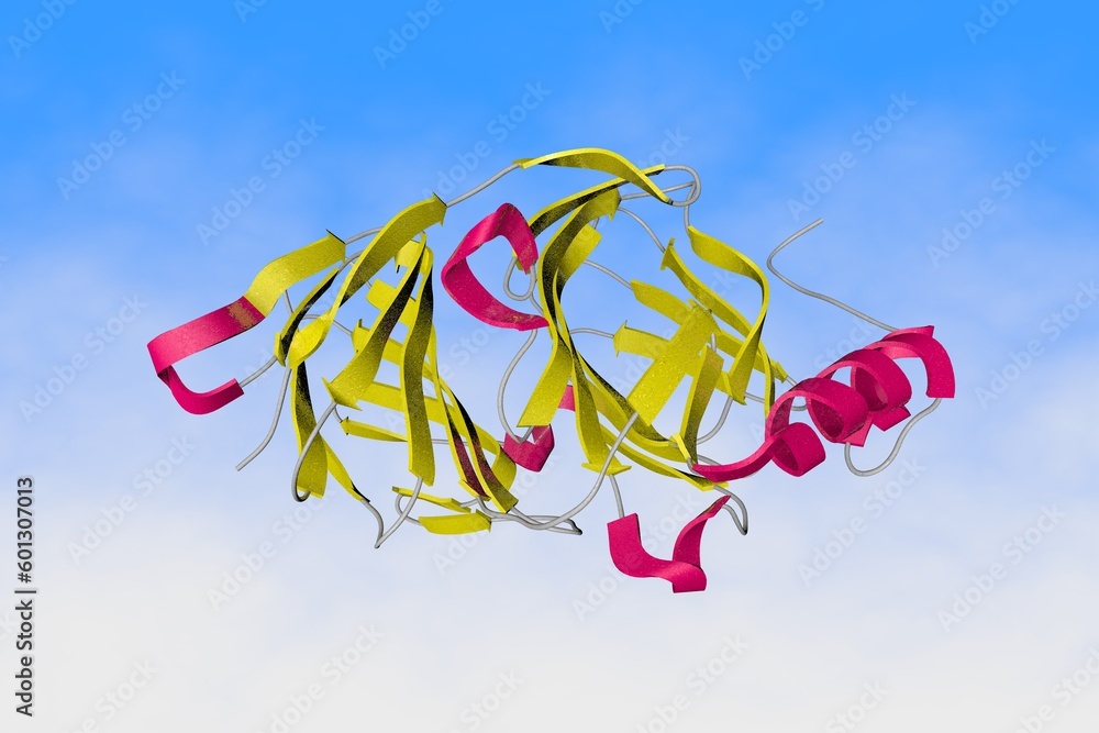 Human pirin in complex with bisamide compound 2. Ribbons diagram in ...
