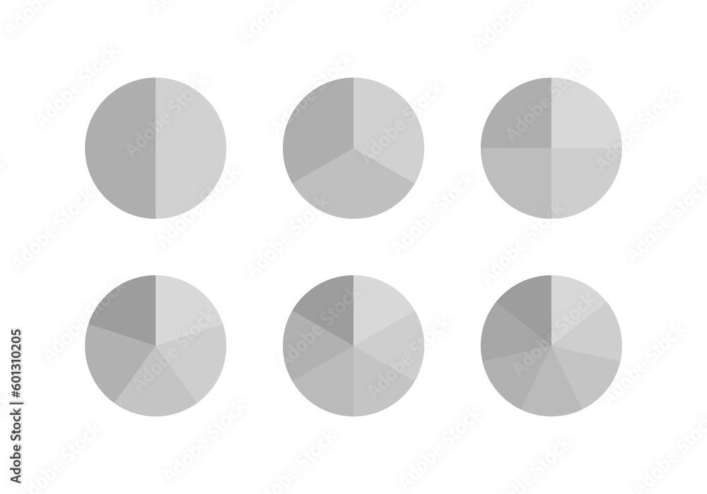 Gray colors round section graph. Circle chart. Circular structure ...