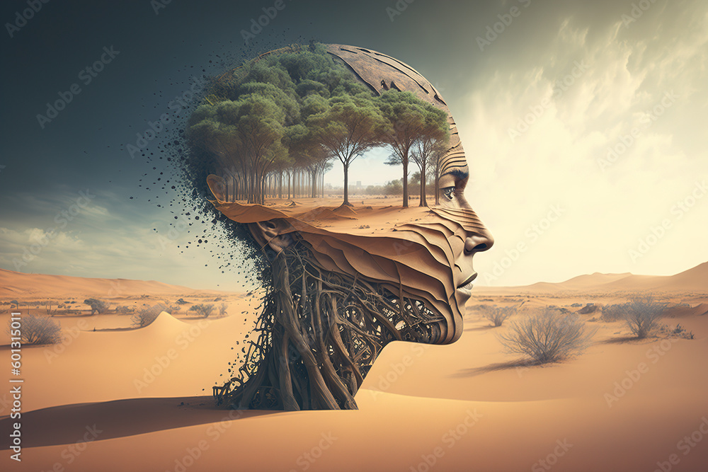 Concept art of environment, life, brain, mental health. The forest of ...