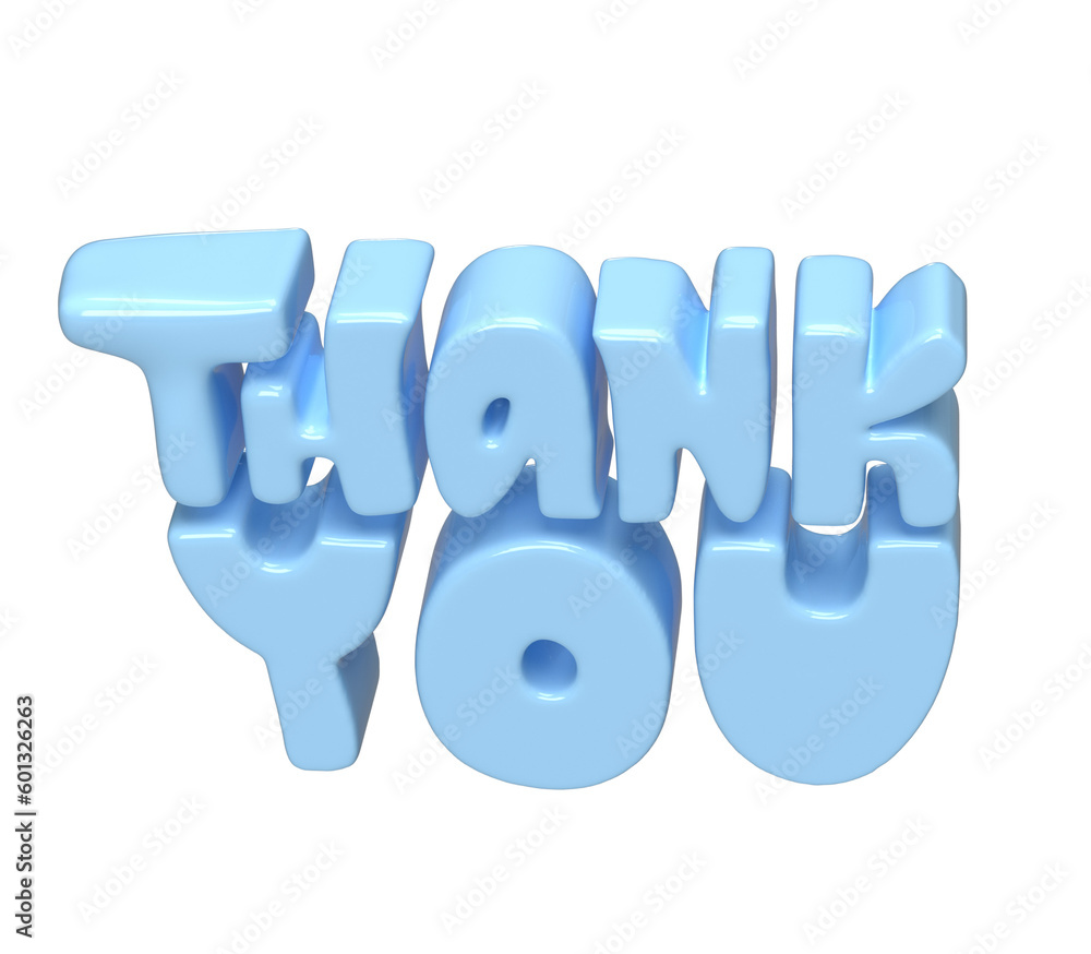 Thank you blue lettering 3d text icon hand drawn, thanksgiving day Cute ...