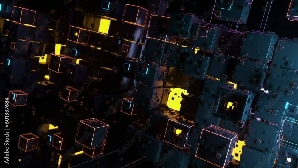 Data Digital Technology Background Loops 4k animation of an abstract ...