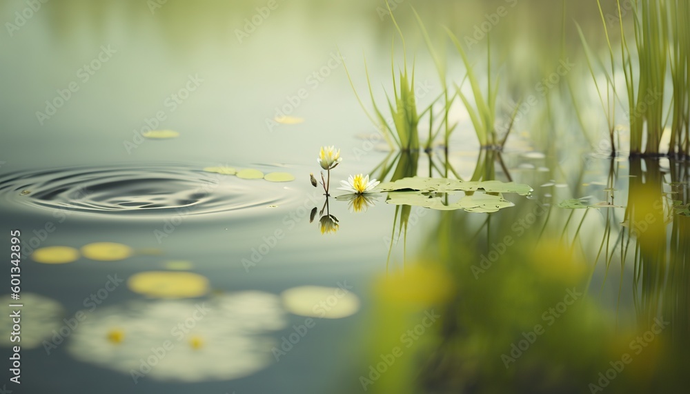 Abstract beautiful close up spring pond water. Splash screen or nature ...