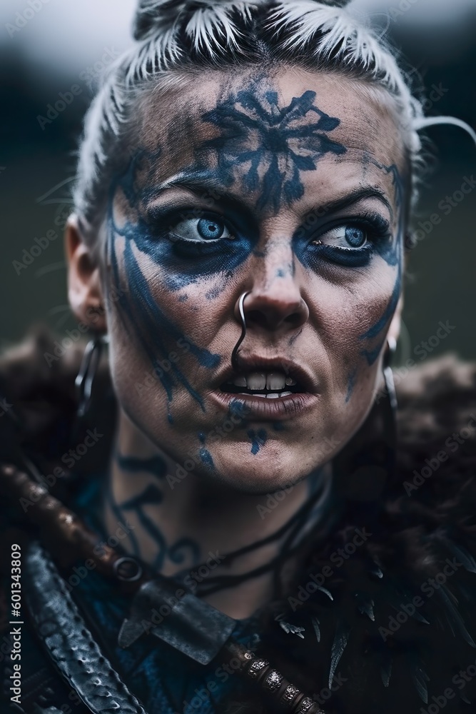 Warrior's Gaze: Impressive Portrait from a Dark Era - Viking Shield ...