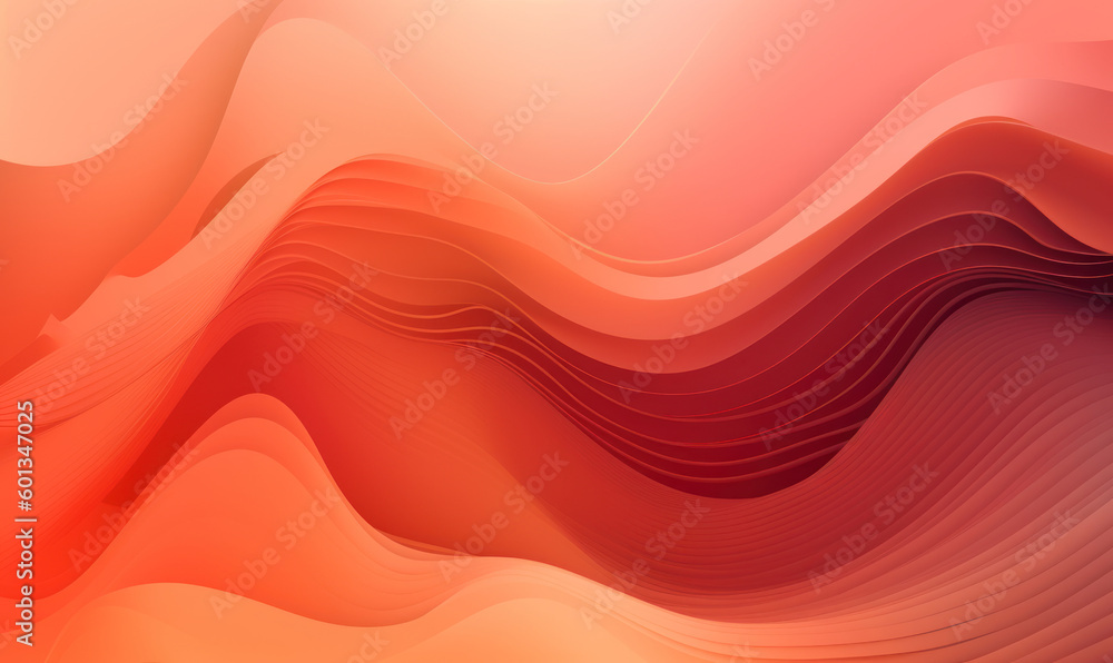 Abstract peach color background or wallpaper with random designs of waves, angles, polygons ...