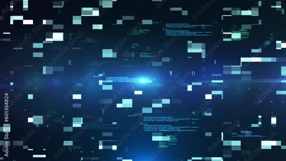 Digital binary code background loop - Fly with a scientific technology ...