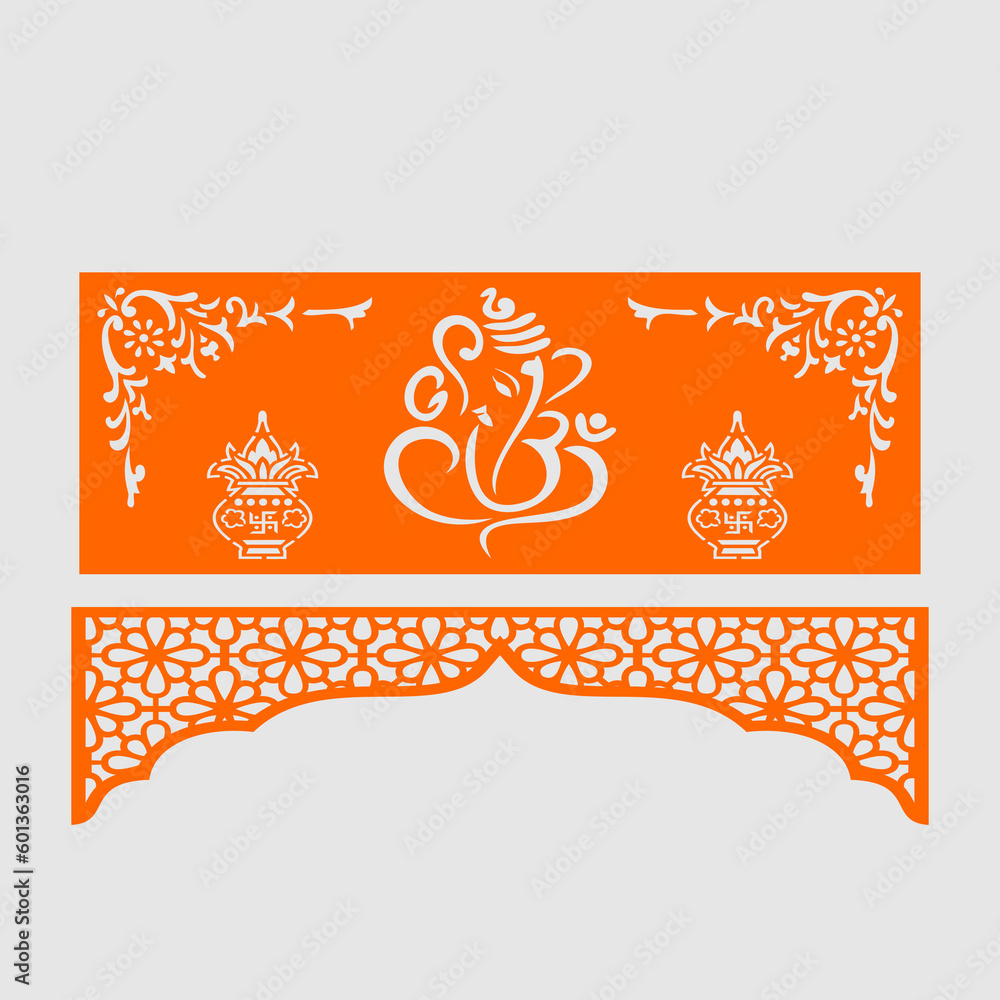 vector om jaali with a square for mandir decoration for cnc cutting ...