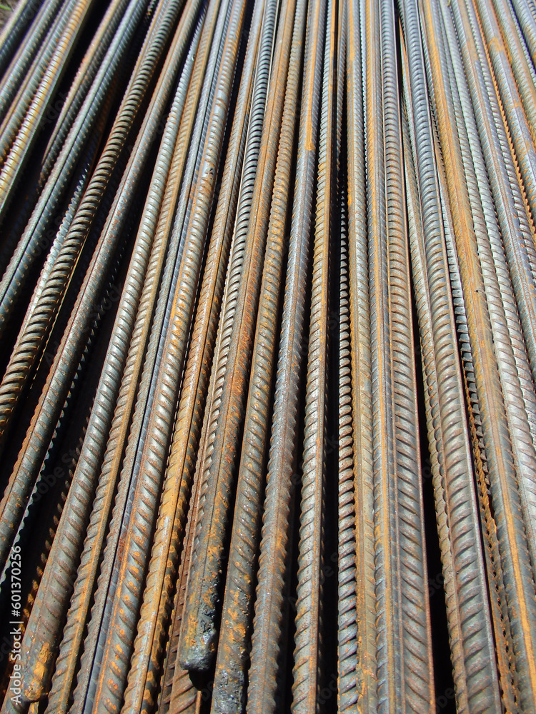 Steel Rebar Background with Construction Copyspace. Steel rebar for ...
