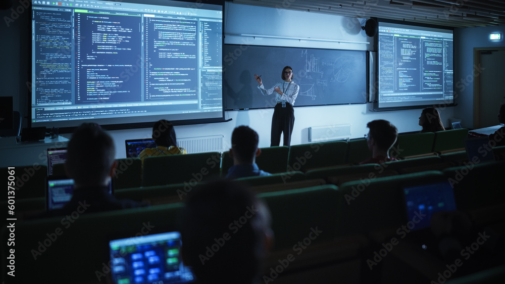 Young University Professor Explaining the Importance of Artificial ...