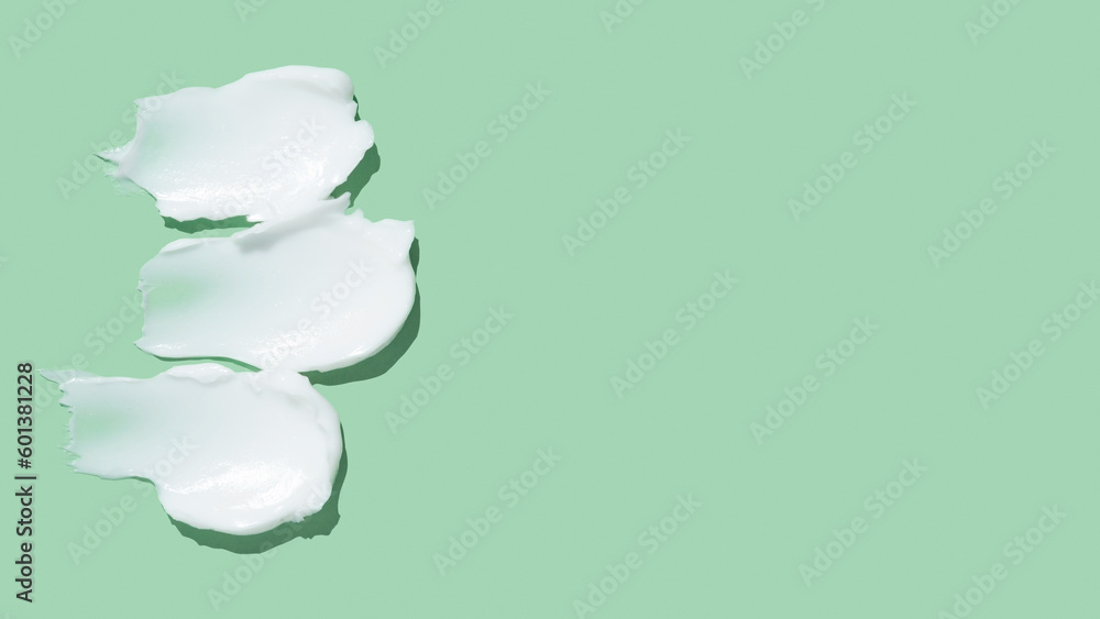 Beauty skincare cream texture swipe swatch. White beauty cream smear ...