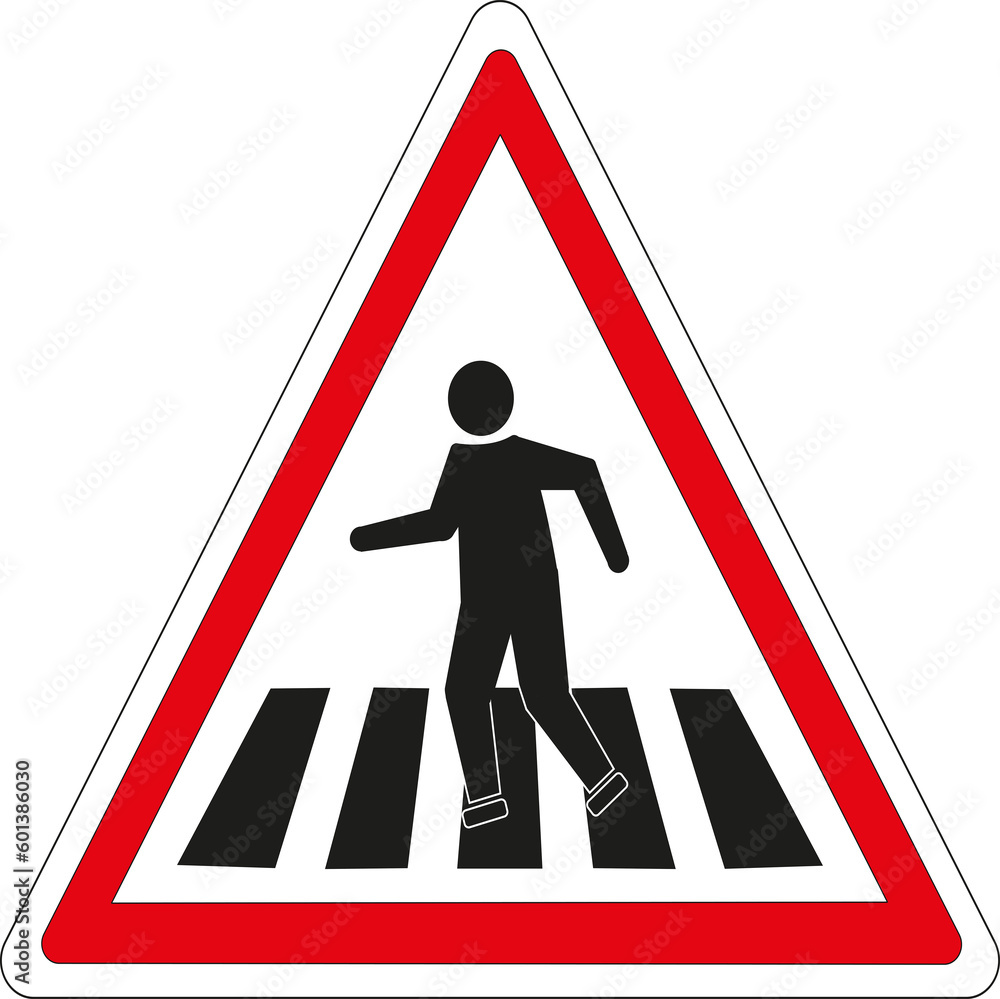 Panneau routier français triangulaire sur fond blanc avec liseré rouge ...