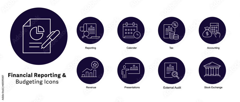 Fiscal Year Vector Icons. Financial year vector icons. Accounting year ...