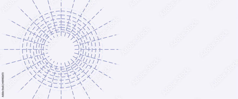 Abstract radial dashed line seamless pattern design template, editable ...