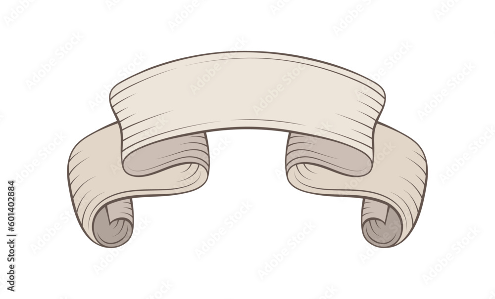 Scroll ribbon with texture in vintage handwritten style. Can be used ...