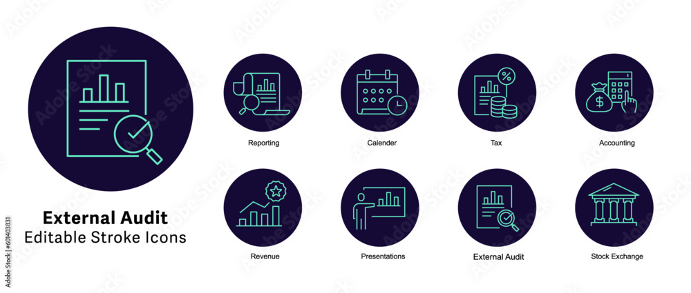 External Audit Vector Icons. Audit report vector icons, Compliance ...