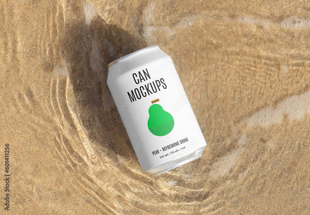 Can on Beach Mockup Stock Template | Adobe Stock