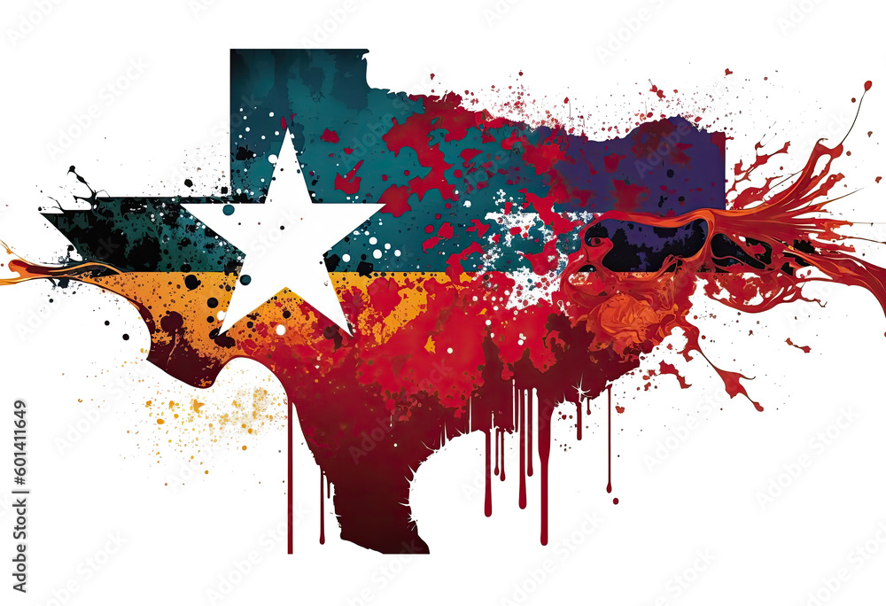 Texas State Shape Map with Star Lonestar on transparent background ...