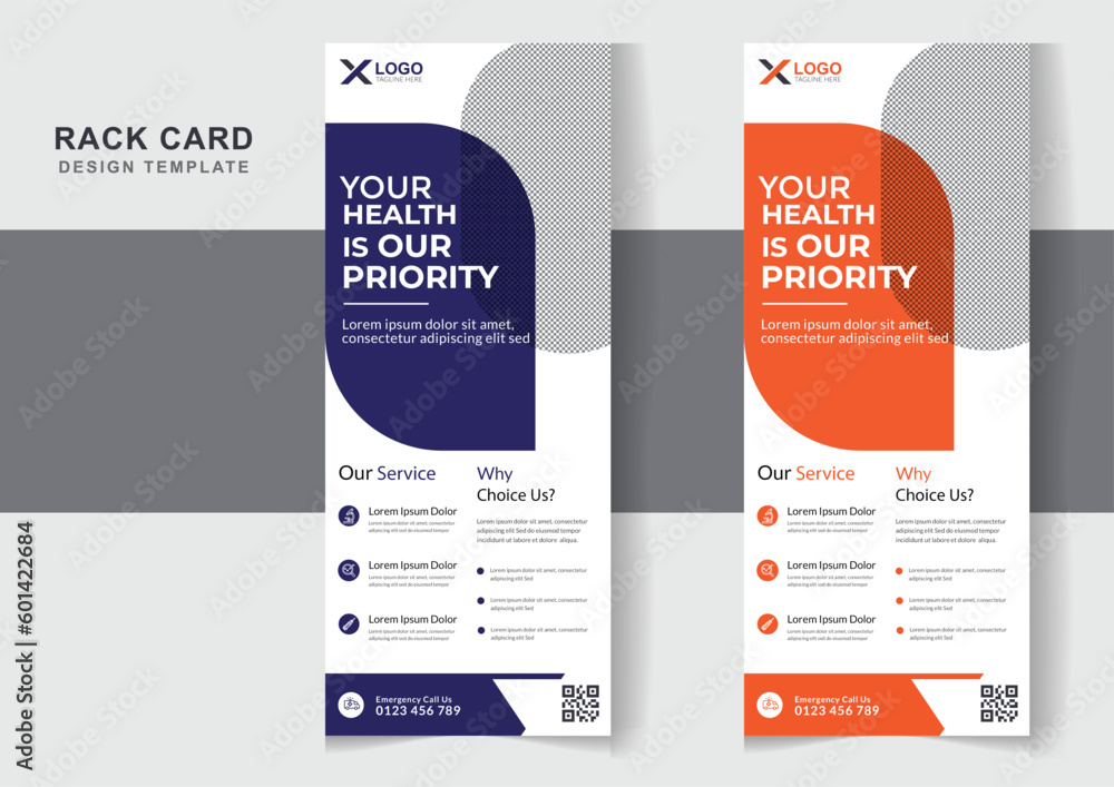 Health care rack card or dl flyer design editable templates Stock ...
