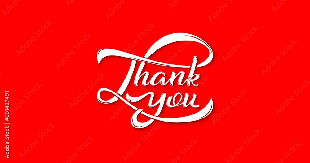 Thank you animation text with ink splash motion graphic. Handwritten ...