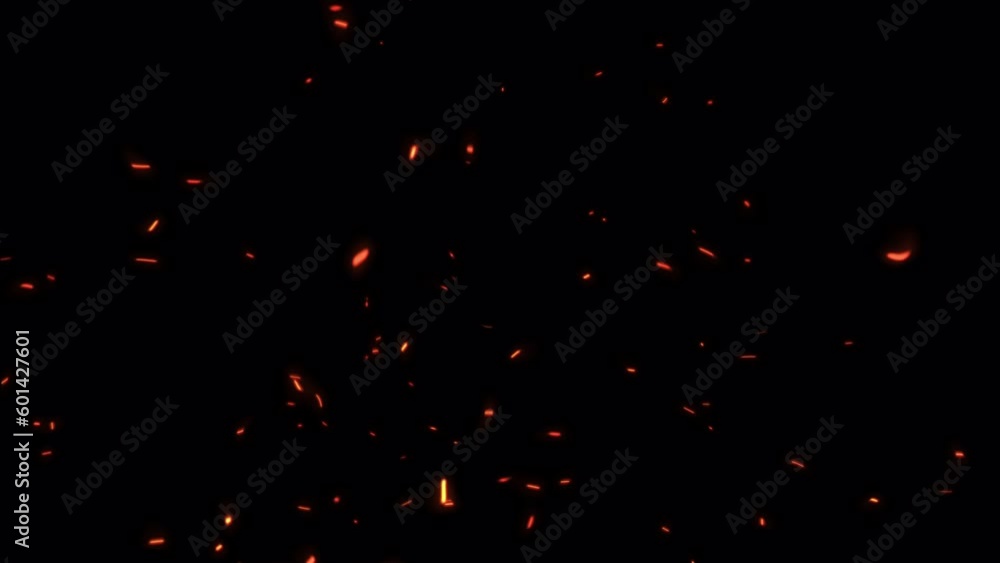 Animation flow up glow orange red fire particles sparks rising up in ...