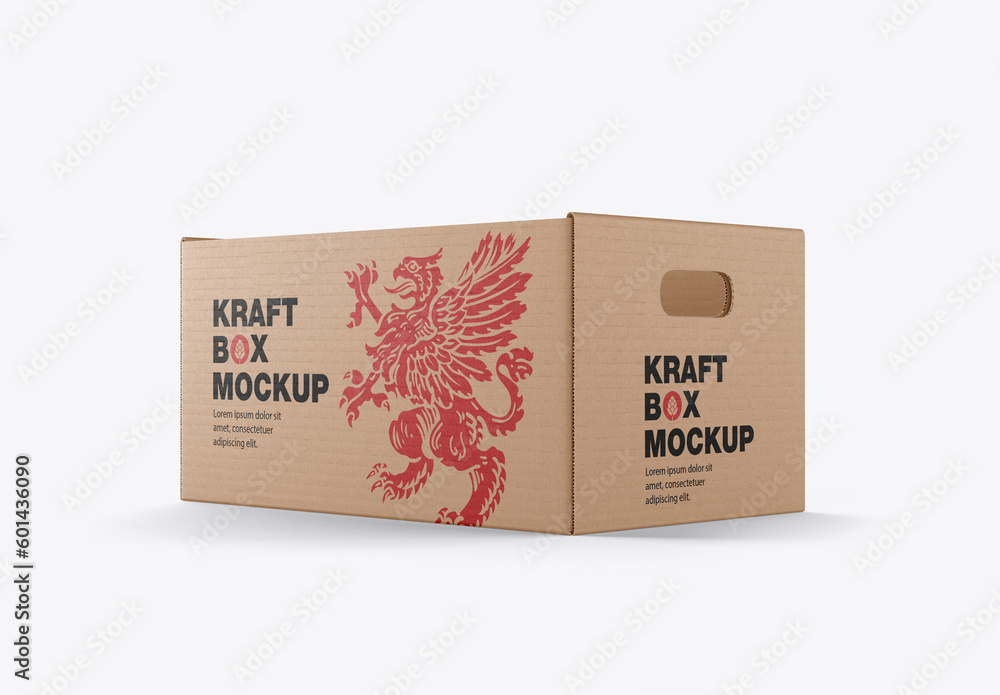 Open Box with Handle Mockup Stock Template | Adobe Stock