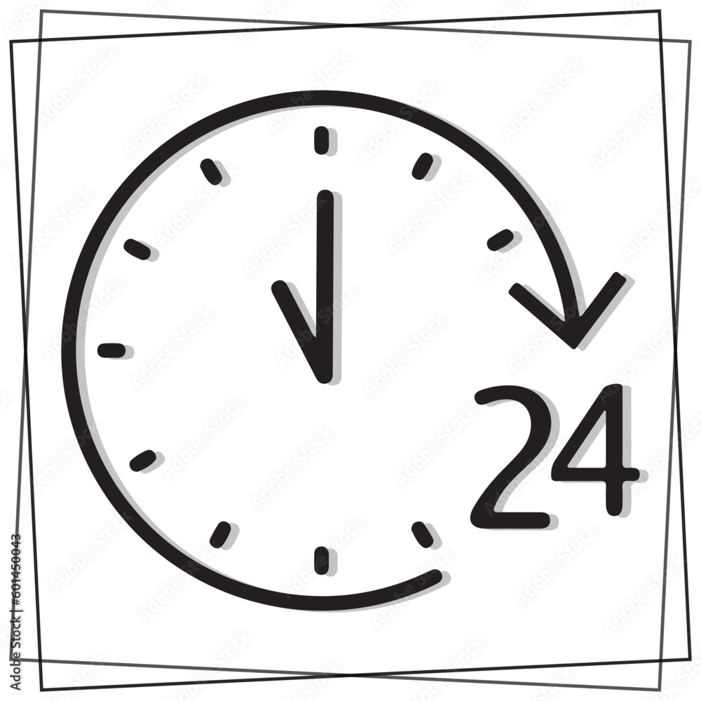 Analog Clock Silhouette Cute Analog Clock Vector Silhouette Cute