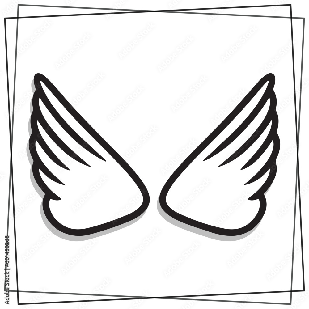 Vetor do Stock: Angel Wings Silhouette, cute Angel Wings Vector ...