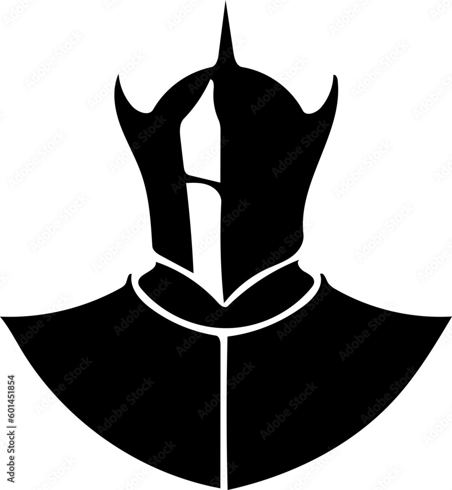 Knight logo design in black color, vector illustration of a royal ...