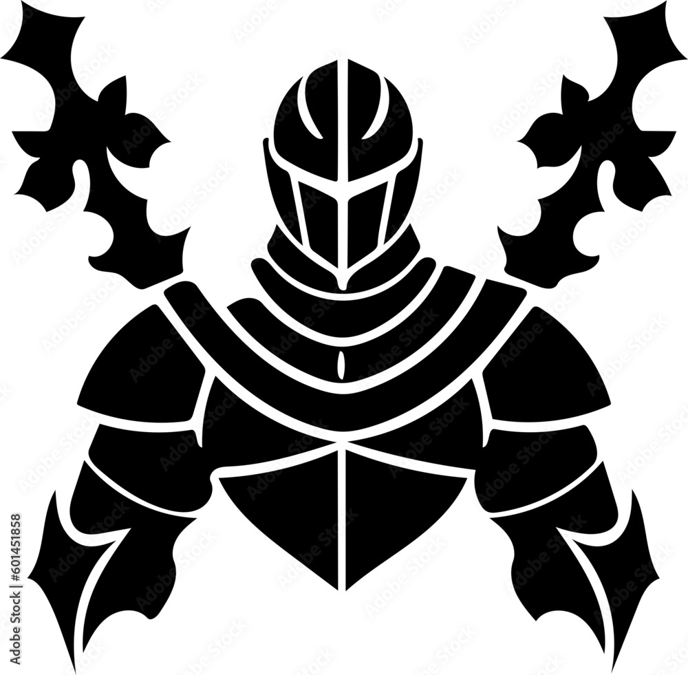 Knight logo design in black color, vector illustration of a royal ...