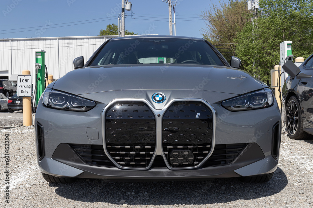 BMW i4 eDrive35 EV Electric Vehicle display at a dealership. BMW offers ...