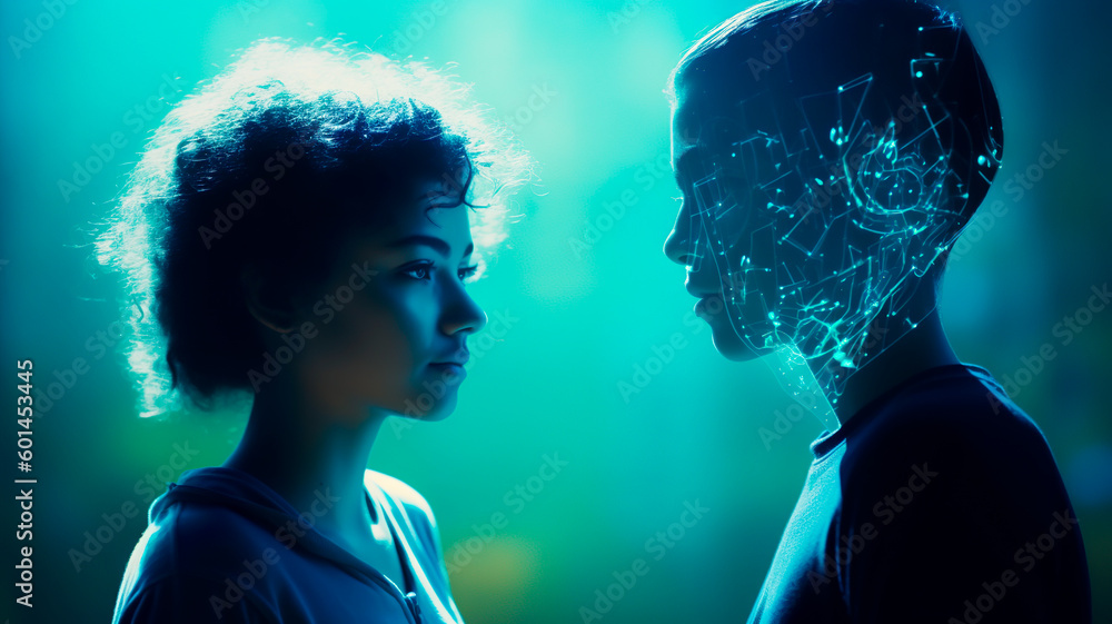 Machine learning reaction and ai artificial intelligence.Chat bot ...