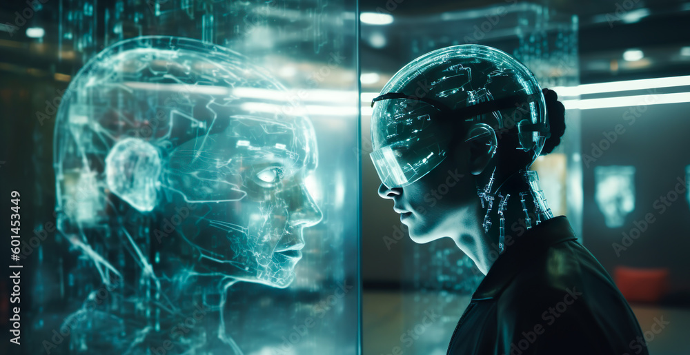 Machine learning reaction and ai artificial intelligence.Chat bot ...