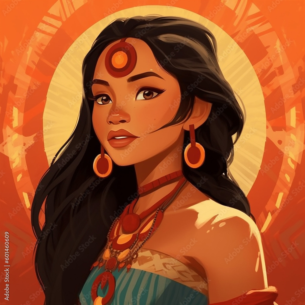 Beautiful Native American Girl , Portrait Indian girl with Long Hair ...