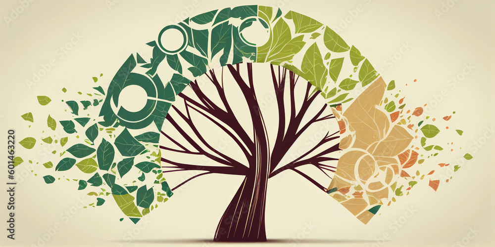 AI-Generated Symbol of Tree Life and Evolution Stock Illustration ...
