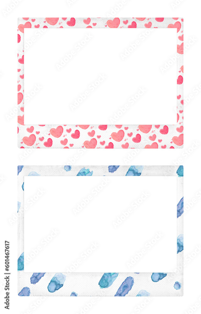 decorative rectangle polaroid photo frame templates on transparent ...