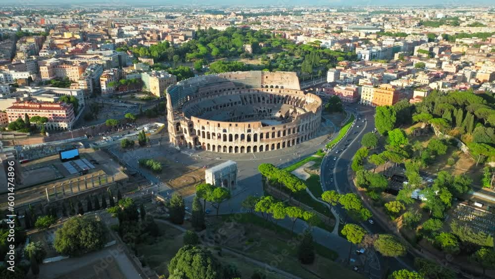 Top view of the Colosseum and Palatine Hill, Historical landmarks in ...
